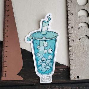Ghost Boba STICKER- Spooky Cute - Etsy