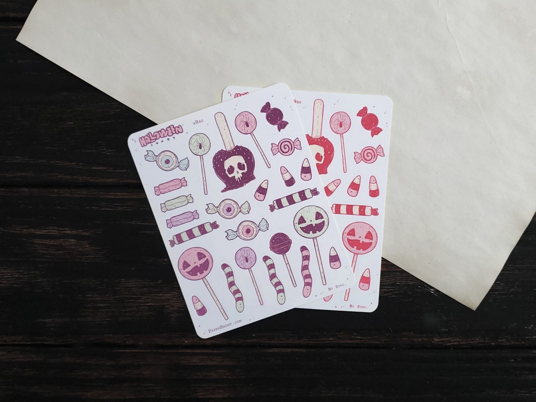 Pastel Halloween Candy- Planner Sticker Sheet - Pastel Goth - Spooky ...