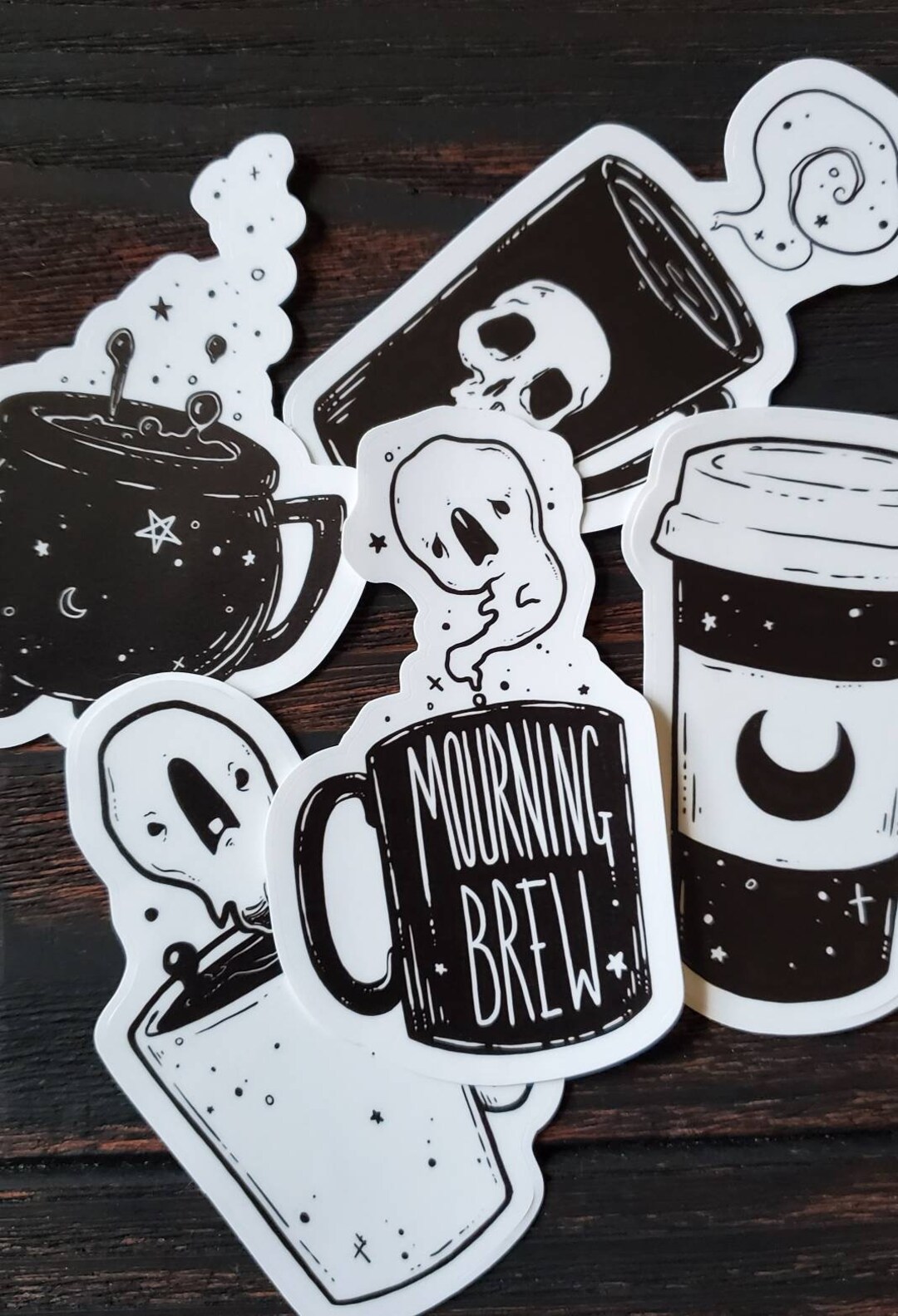 Spooky Brew Coffee Ghost Gothic STICKER Pack - Etsy