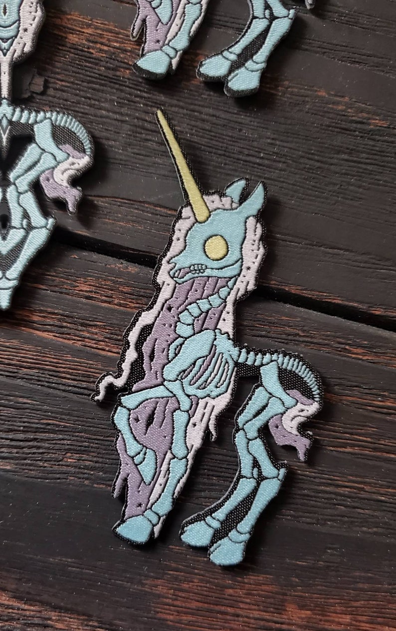 Skeleton UNICORN Patch - Etsy