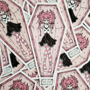Vampire Girl Coffin STICKER- Spooky Cute - Goth - Etsy