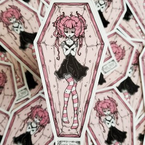 Vampire Girl Coffin STICKER- Spooky Cute - Goth - Etsy