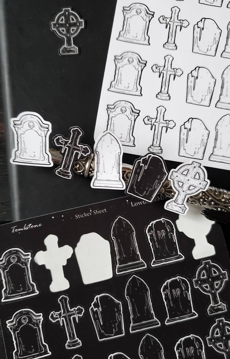 Tombstone Gothic Planner STICKER Set - Etsy