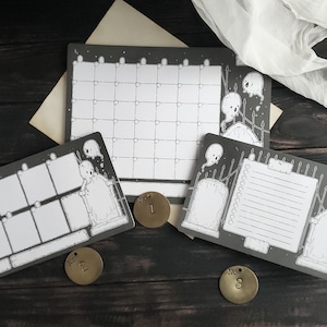 Graveyard Haunts Planner Notepads - Tear-away Calendar - Tombstones and ...