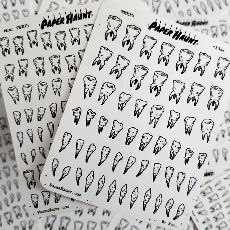 Teeth Planner Sticker Sheet | Creepy Cute - Gothic Stationery for ...