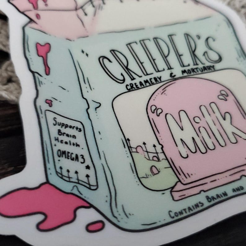 Zombie "milk" Carton STICKER - Creeper's Creamery - Etsy