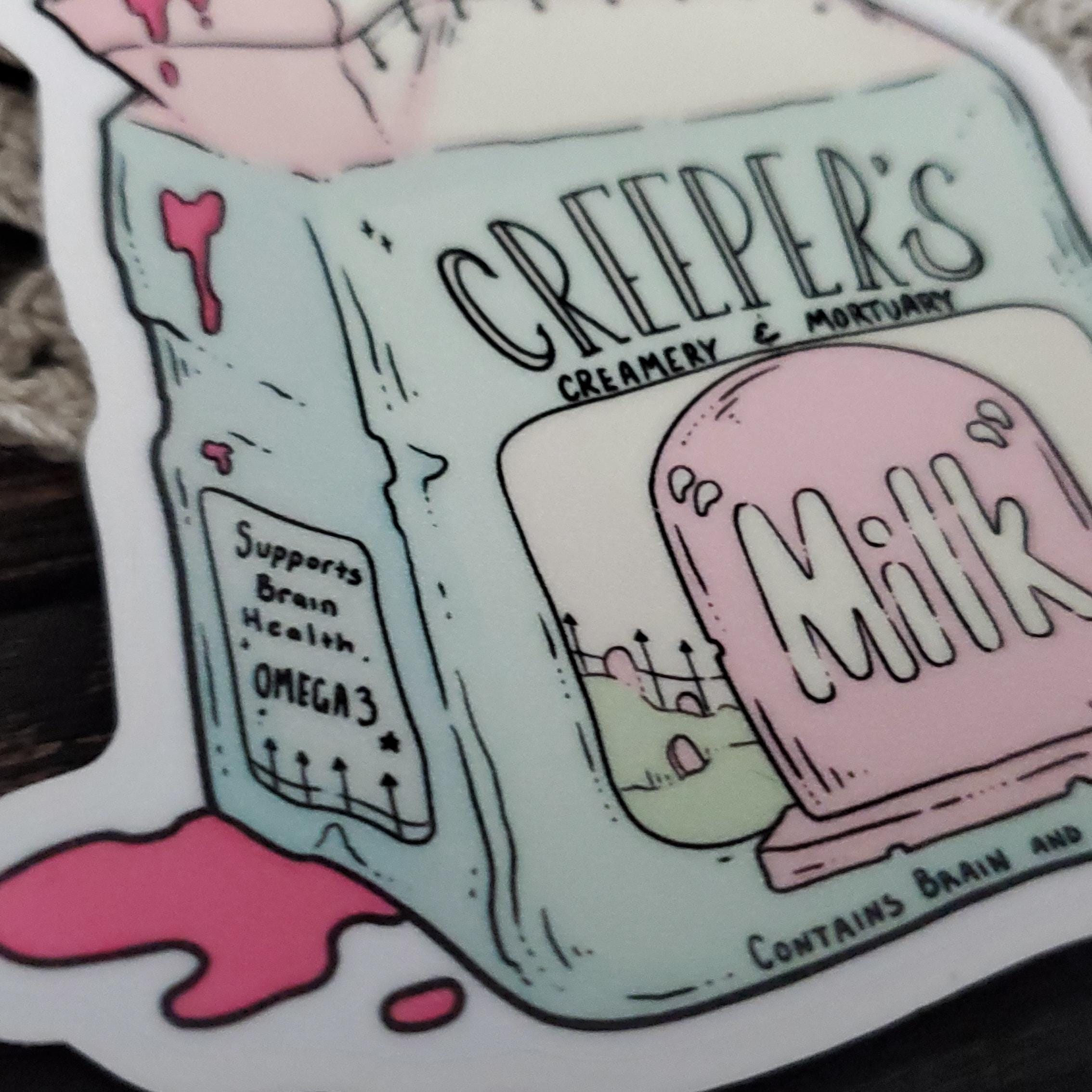 Zombie "milk" Carton STICKER - Creeper's Creamery - Etsy