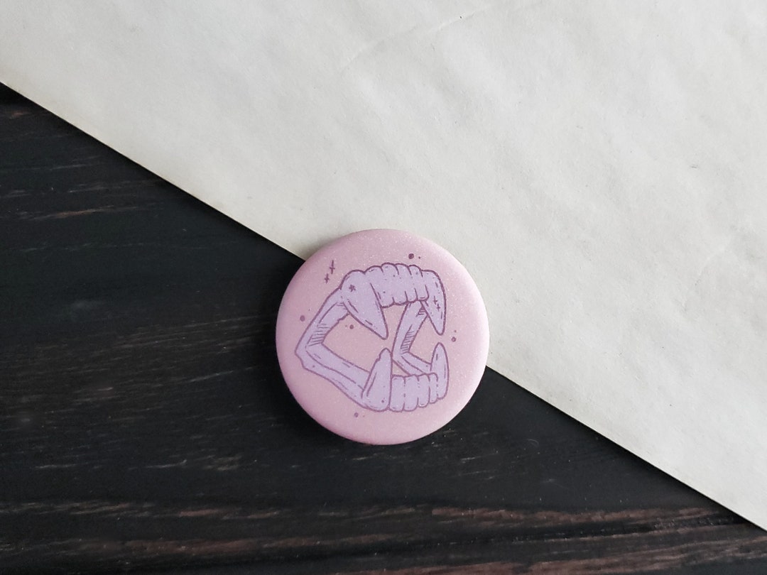 Purple Vampire Fangs Pin Badge - 1.5 Inch - Creepy Cute- Pastel - Etsy