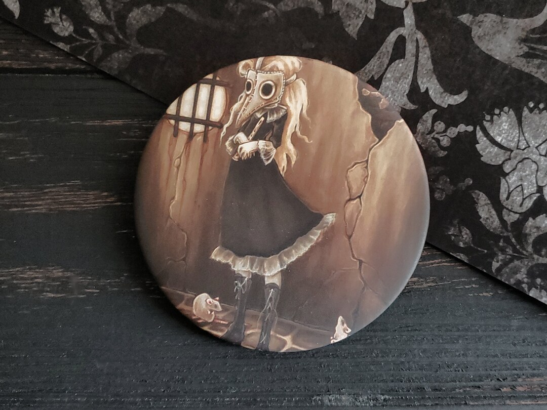 The Piper Large Pin Button plague Doctor Girl - Etsy