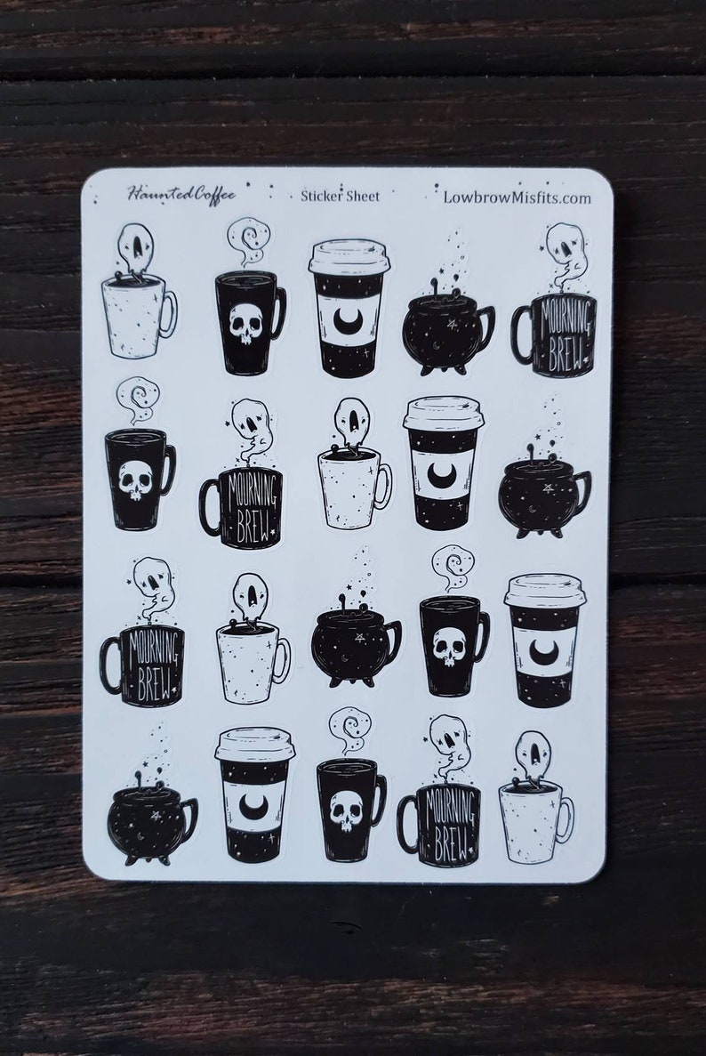 Spooky Coffee Ghost Planner STICKER Sheet - Etsy