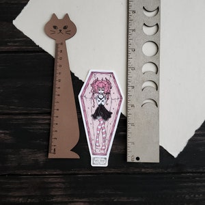 Vampire Girl Coffin STICKER- Spooky Cute - Goth - Etsy