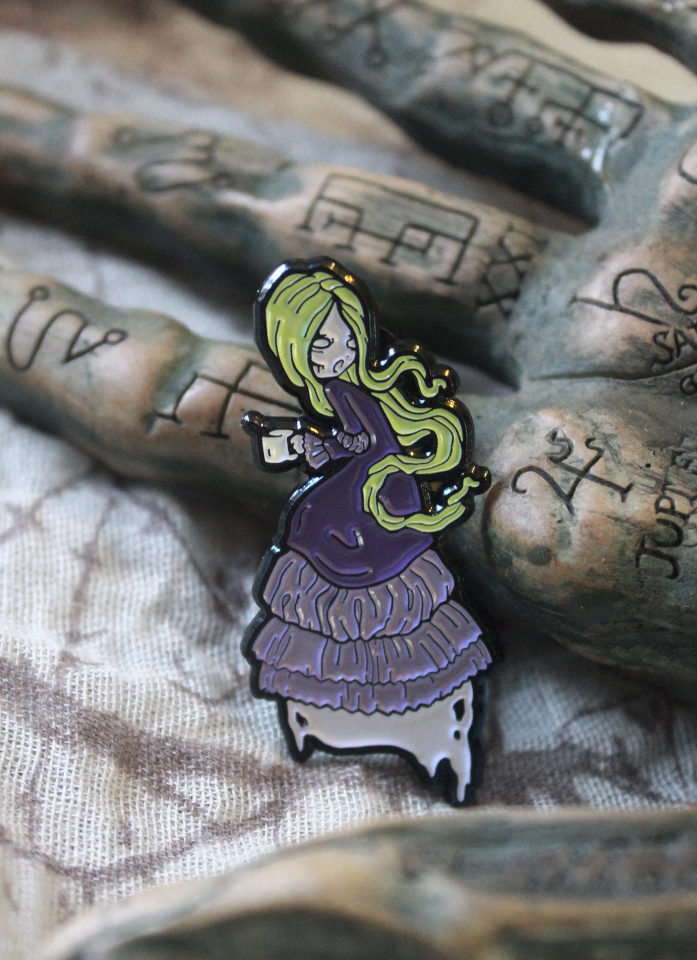 Mourning Brew Banshee Coffee Ghost Pin - Etsy