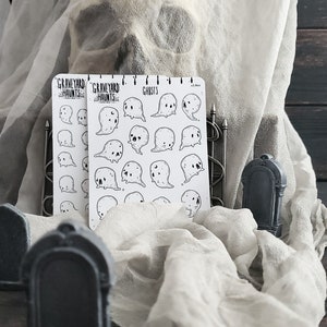 Ghost Planner Sticker Sheet Graveyard Haunts Cute Ghost - Etsy