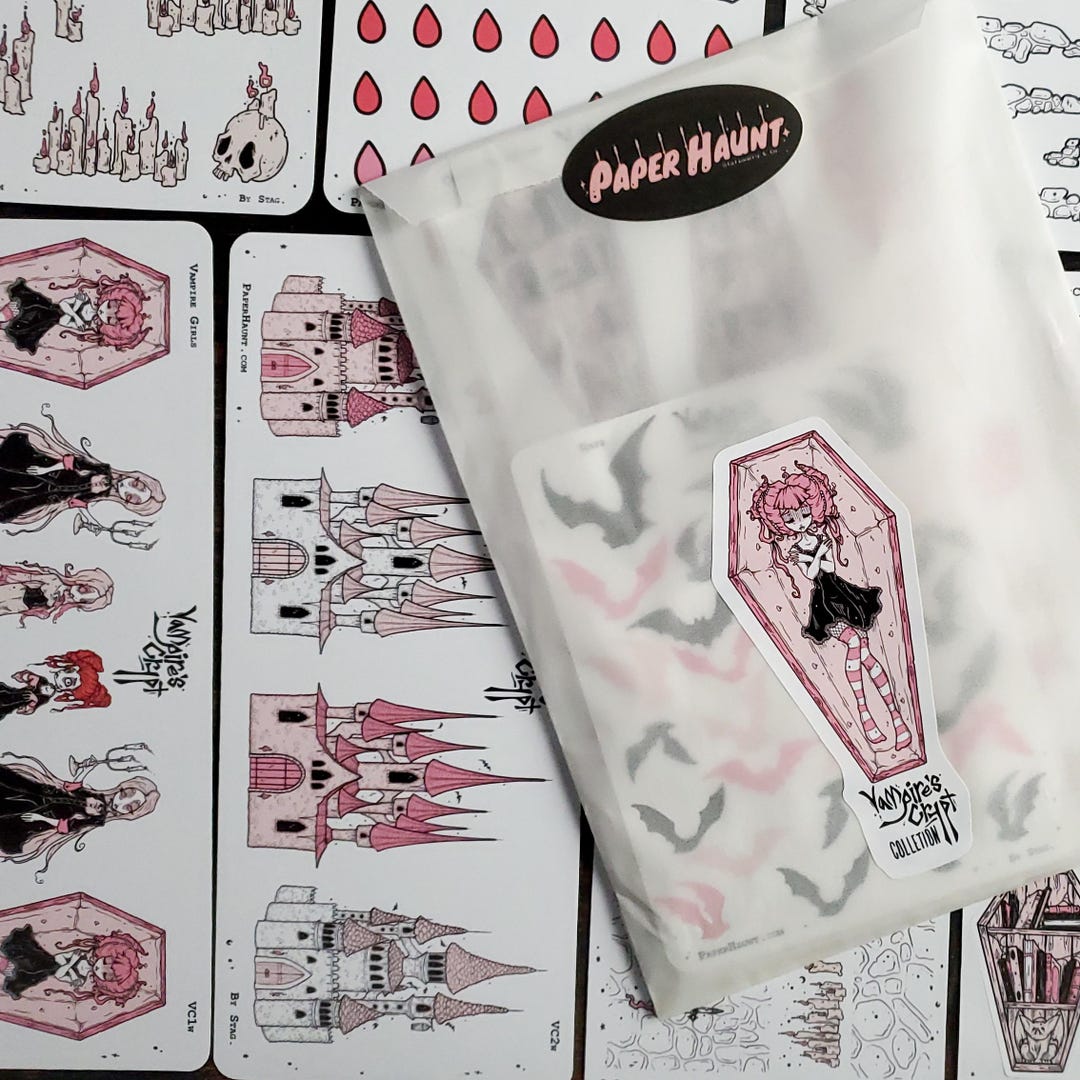 Vampire's Crypt Planner STICKER Sheet Collection - Bundle -spooky Cute ...