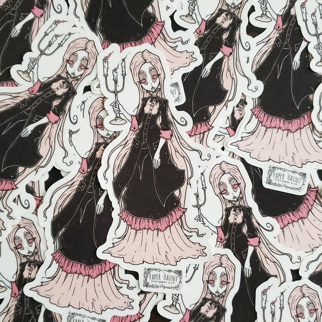 Vampire Girl STICKER- Candelabra- Spooky Cute - Goth - Etsy