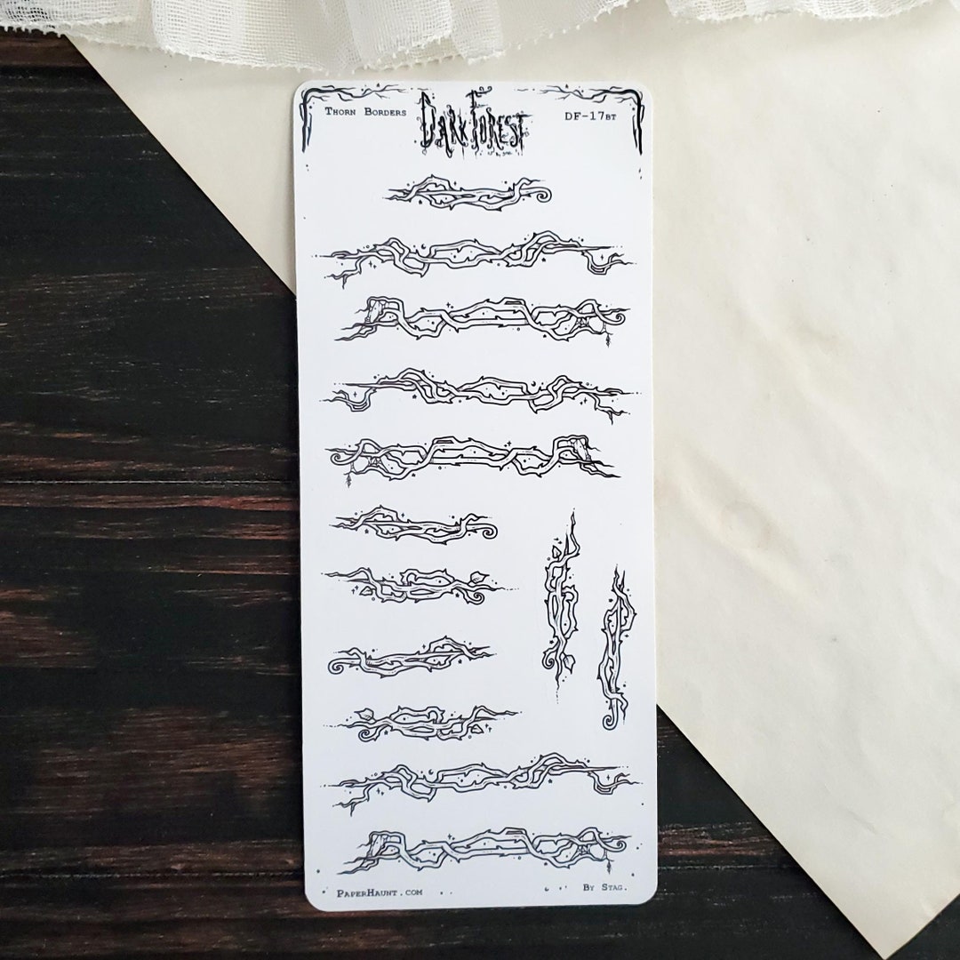 Thorn Planner Border- Sticker Sheet - Dark Forest - Etsy