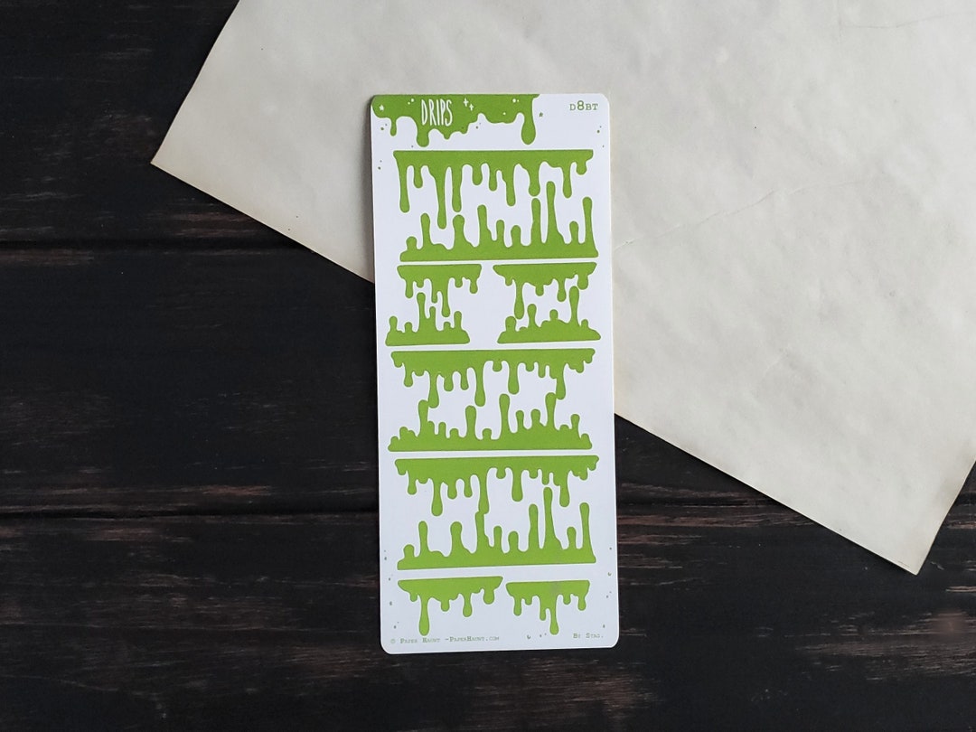 Slime Green Drip Planner Sticker Sheet - Spooky Cute - Planner Accents ...