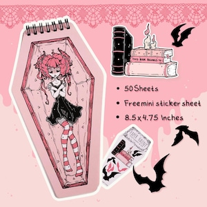 Pink Coffin Vampire Reusable Sticker Book - Etsy