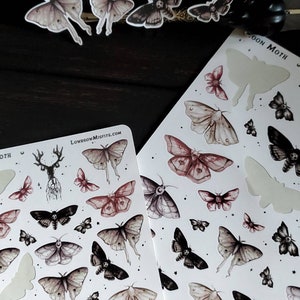 MOON Moth Planner Sticker Sheet - Etsy