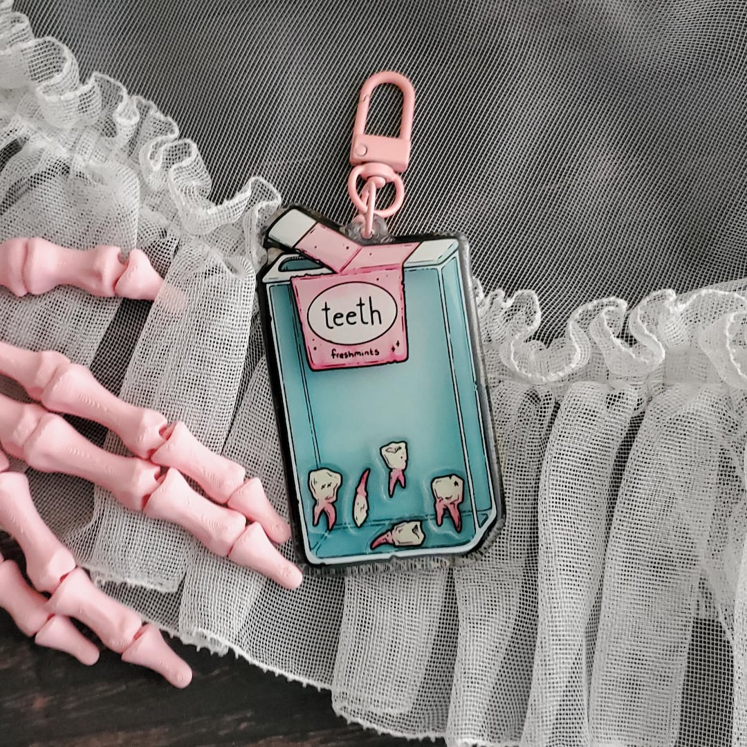 Teeth- Shaker Charm Keychain - Etsy