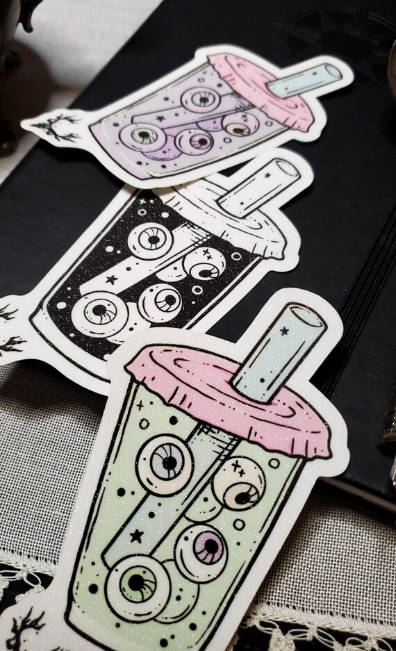 BOBA TEA Pastel Goth Sticker Creepy Cute | Etsy