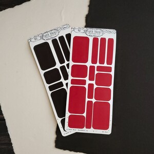 Red and Black Box Planner Sticker Sheet - Planner Accents - Etsy
