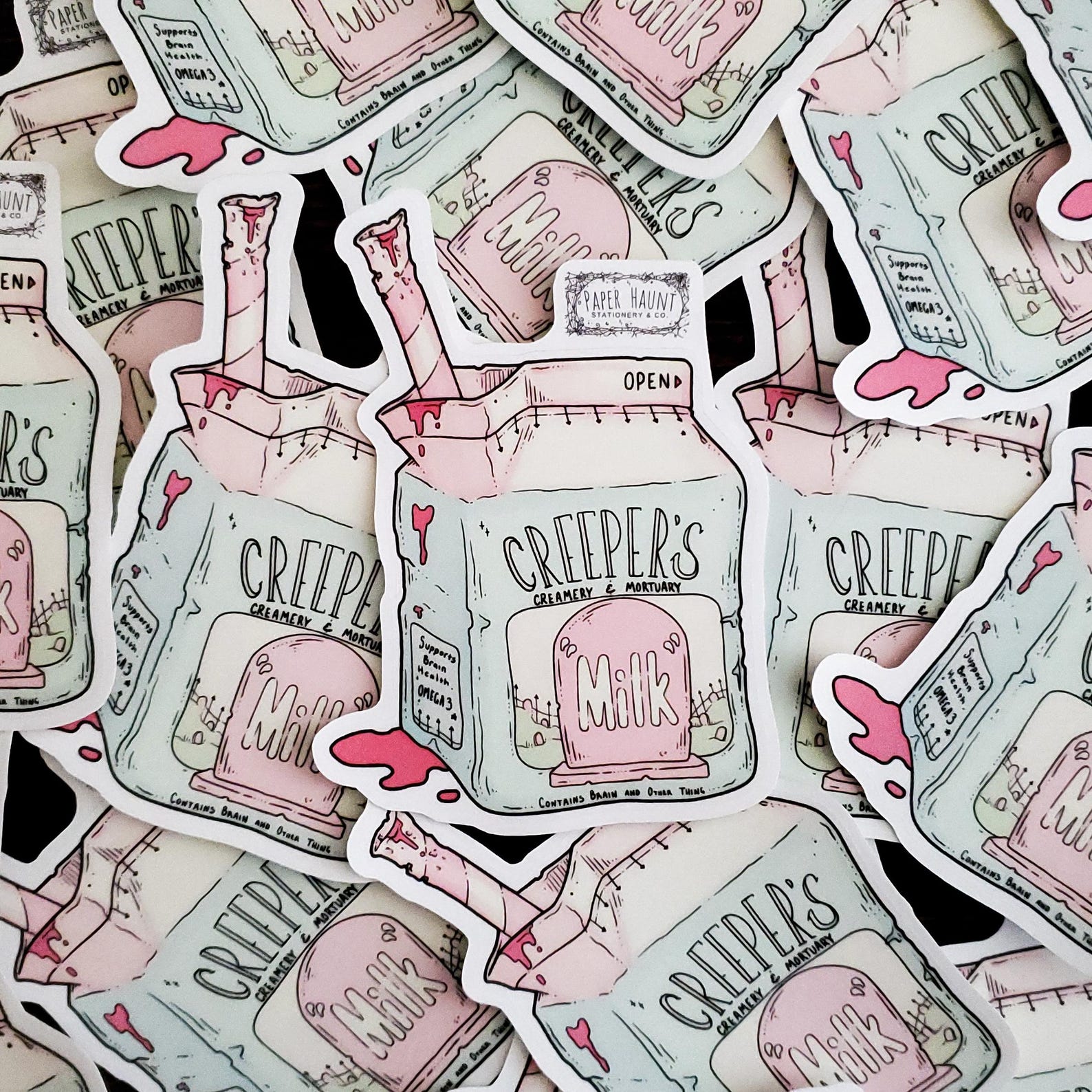 Zombie "milk" Carton STICKER - Creeper's Creamery - Etsy