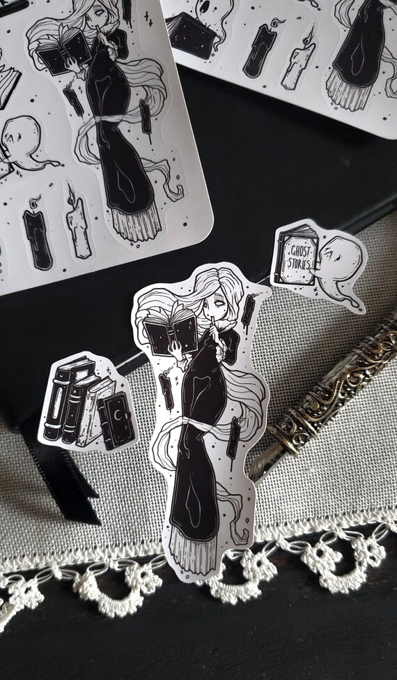 Haunted Library STICKER Sheet Ghosts and Books - Etsy