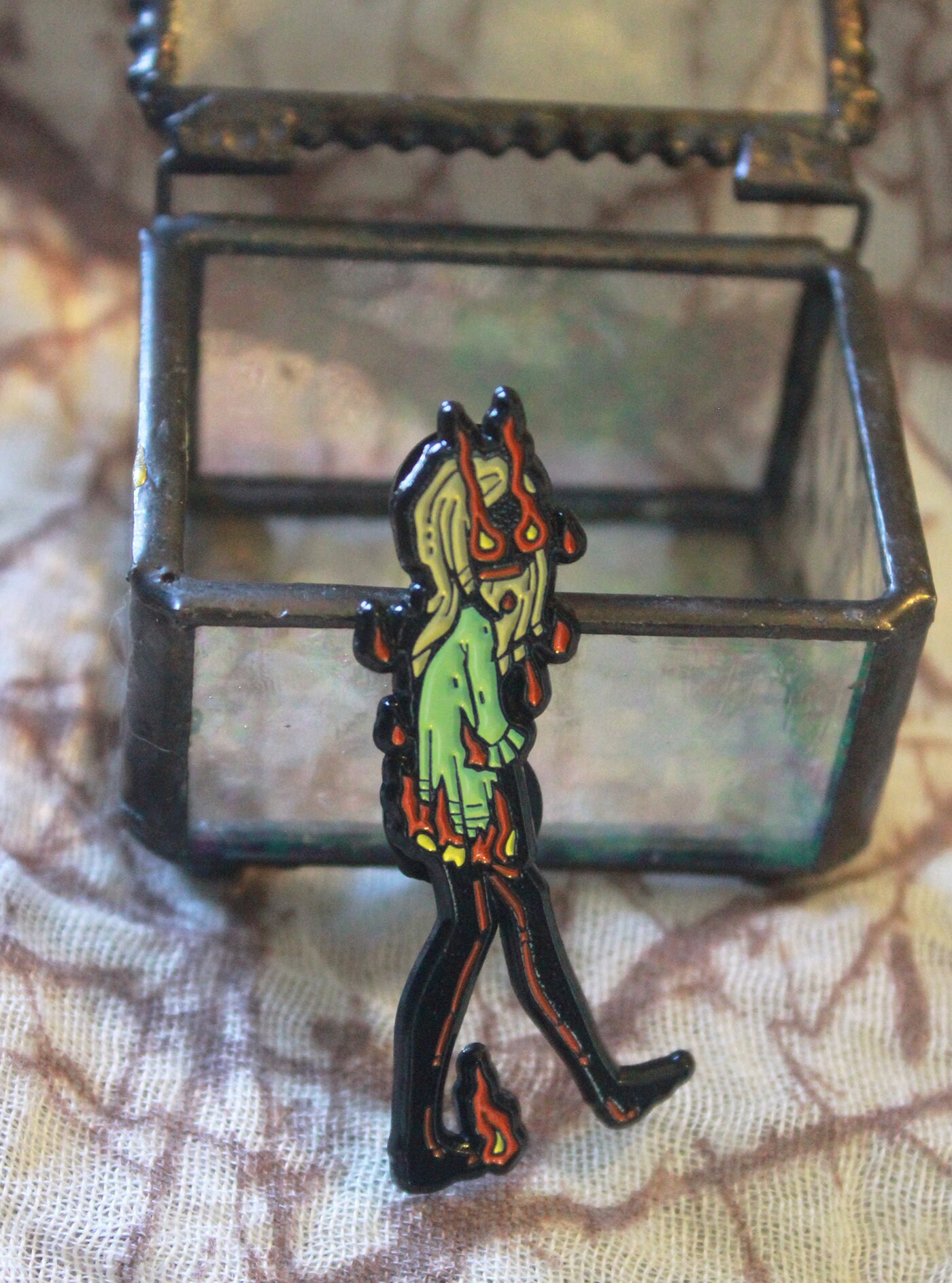 Ember Witch Lowbrow Fire Enamel Pin | Etsy