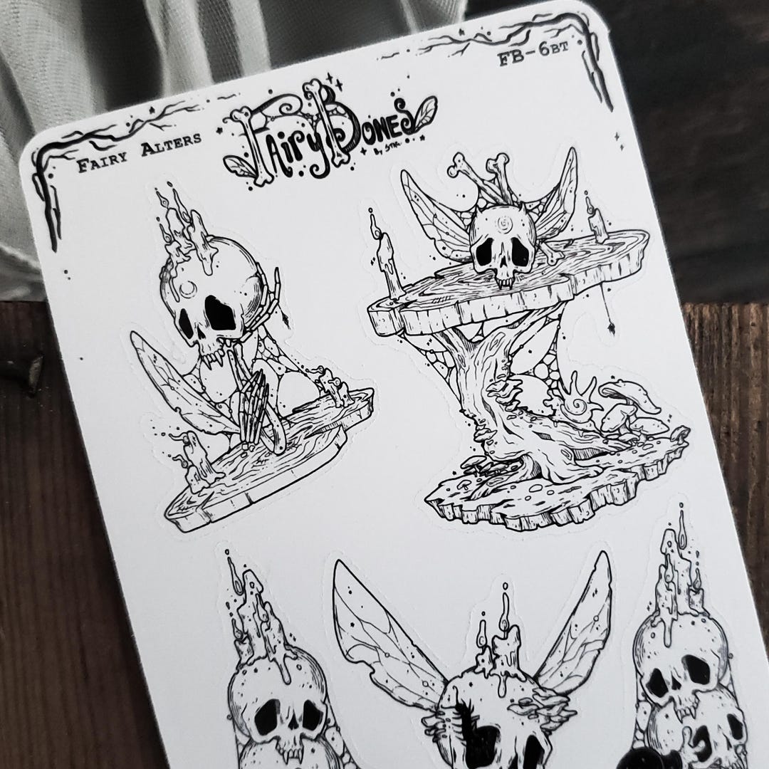 Fairy Altar Planner Sticker Sheet | Fairy Bones Stickers With Skulls ...