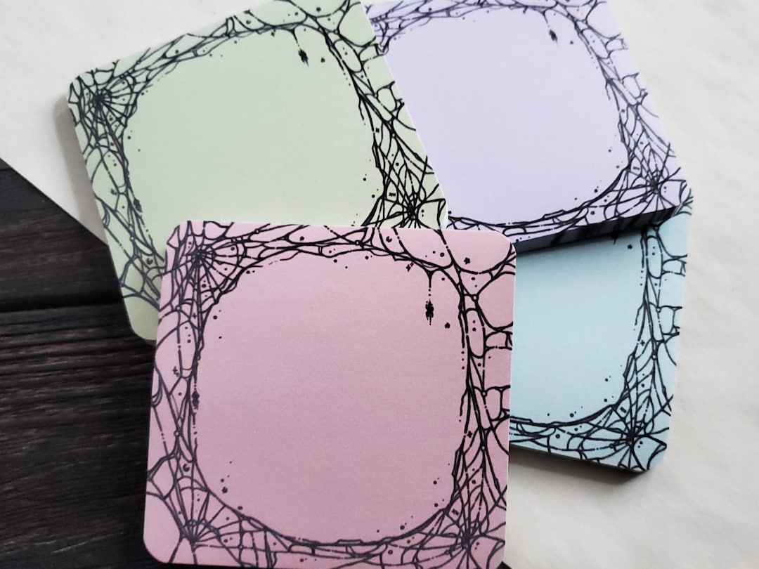 Pastel Goth Spider Web STICKY Notes - Etsy