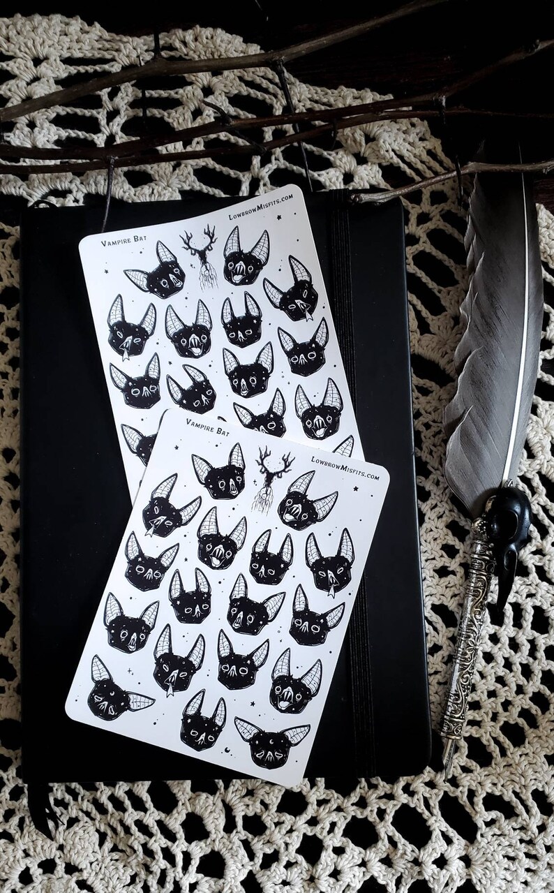VAMPIRE Bat Emoji STICKER Sheet Creepy Cute Goth - Etsy
