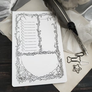 Dark Forest Daily Planner Spooky Cute Goth Stationery - Etsy