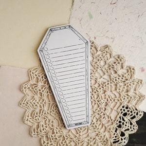 Coffin List Notepad- Spooky Cute Goth Stationery - Etsy