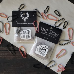 Pink and Black COFFIN Paperclips, Spooky Cute, Pastel Goth - Etsy