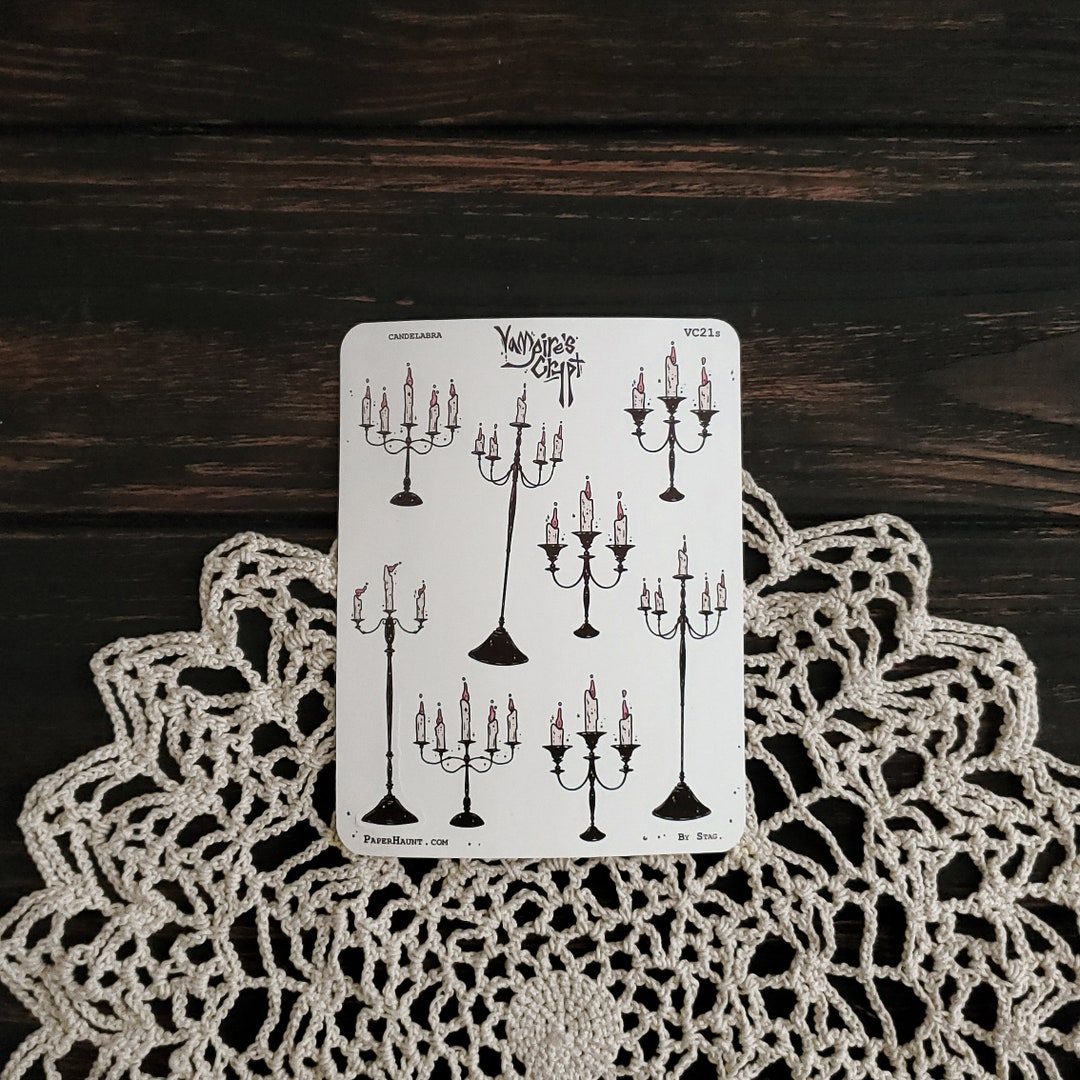 Candelabra Planner STICKER Sheet Vampire's Crypt Spooky Cute Goth ...
