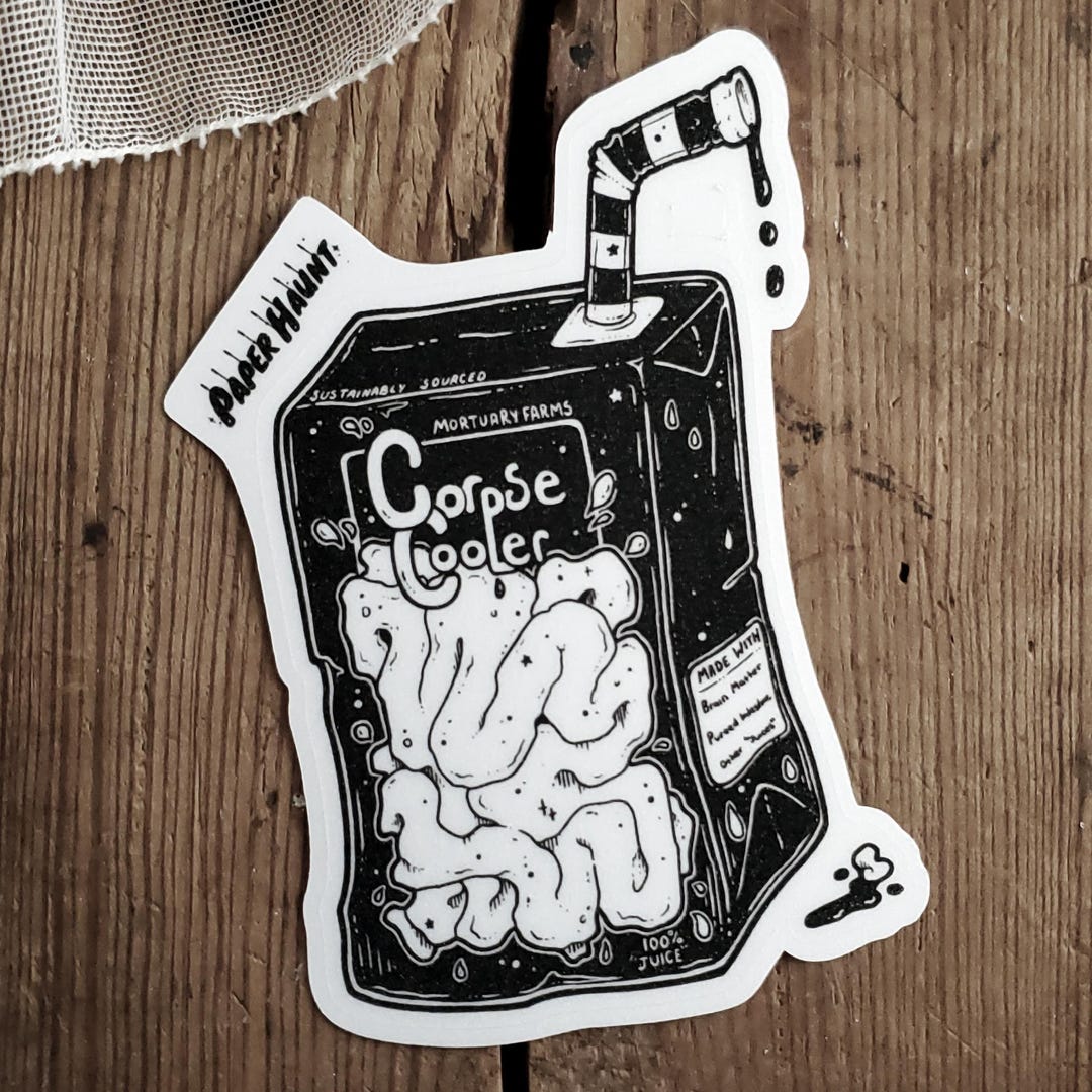 Zombie Juice Box STICKER | Corpse Cooler | Creepy Cute | Vinyl Sticker ...