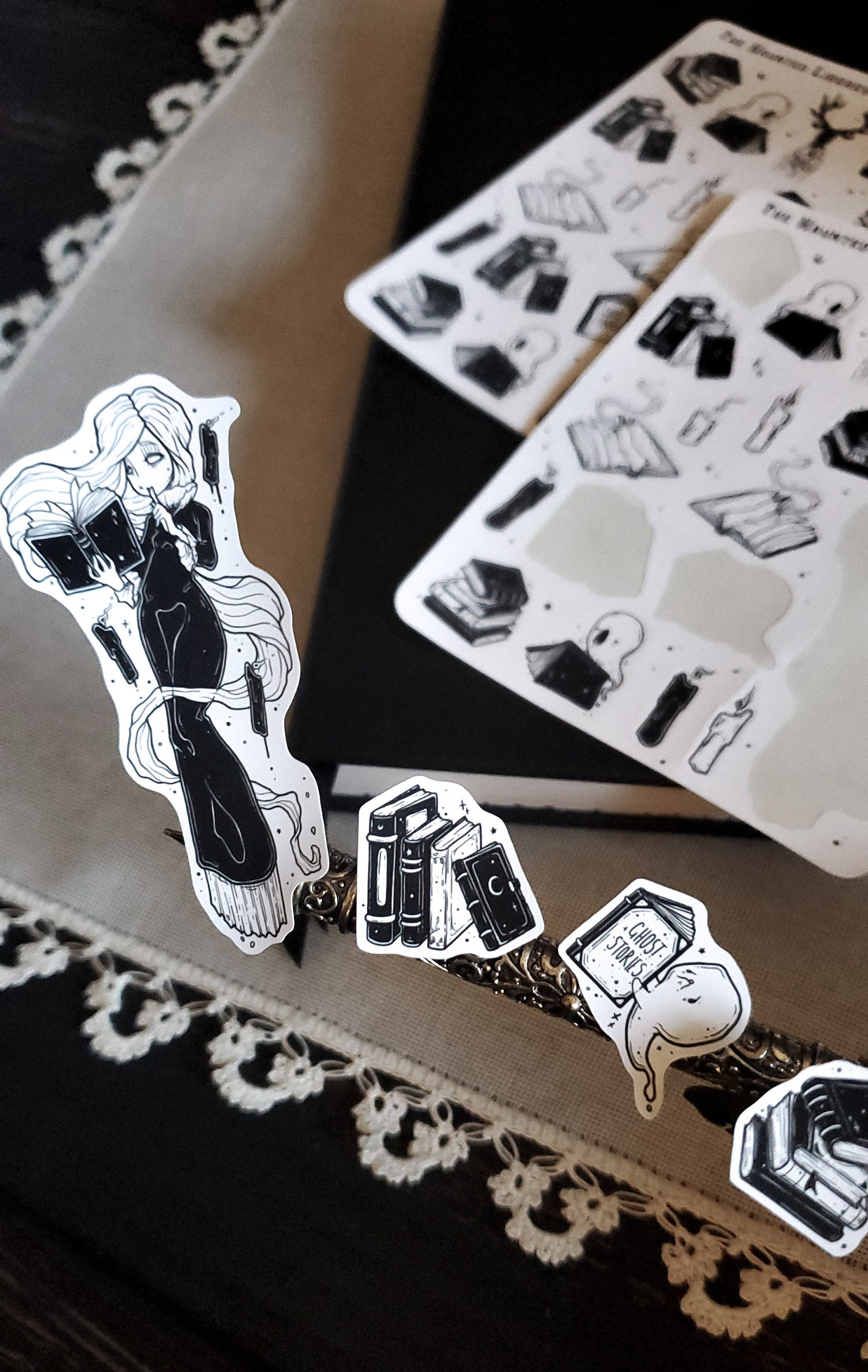 Haunted Library STICKER Sheet Ghosts and Books - Etsy