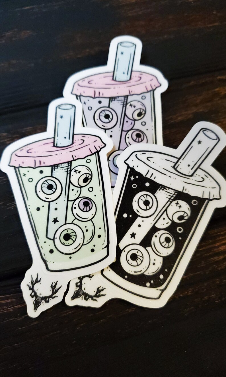 BOBA TEA Pastel Goth Sticker Creepy Cute | Etsy