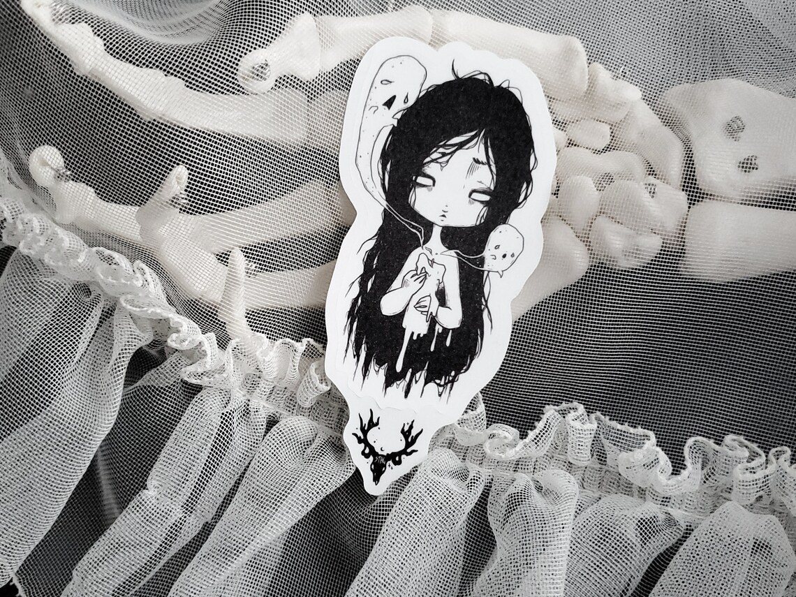 Ghost Girl Sticker - Etsy