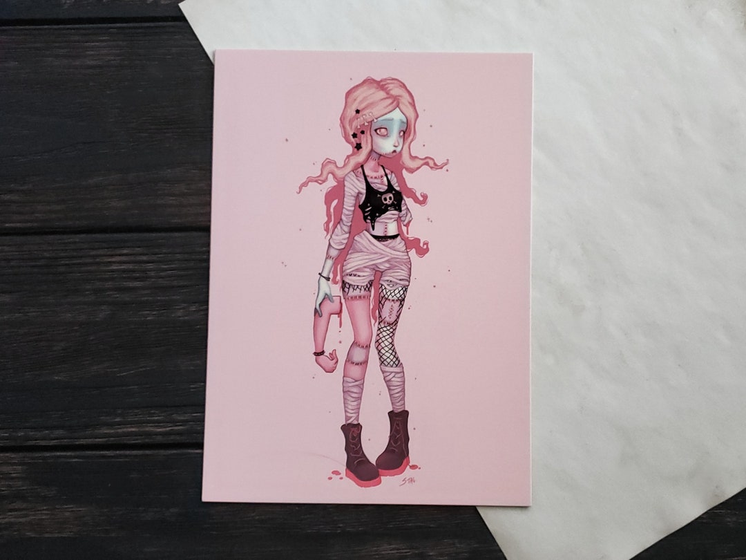 Pastel Zombie Girl Art Print SET - 5x7 - Creepy Cute - Pastel Goth - Etsy