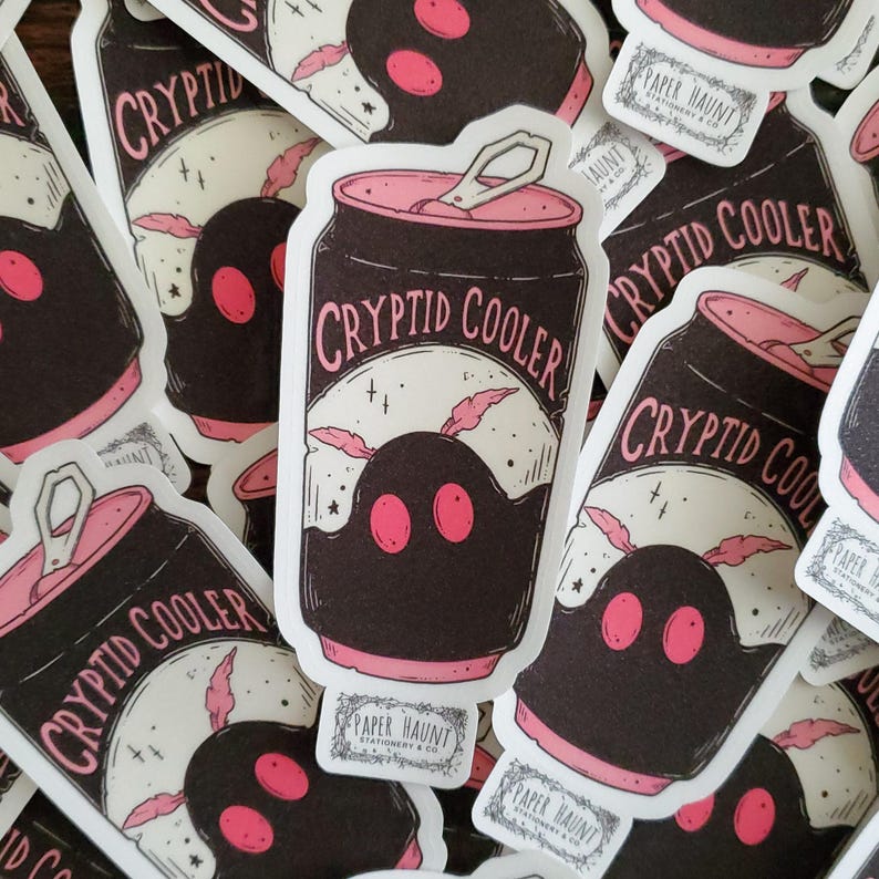 Cryptid Cooler, MOTHMAN Soda STICKER - Etsy