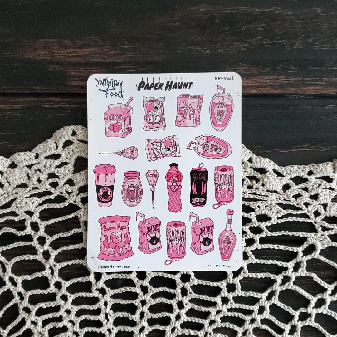 Vampire Foods STICKER Sheet - Goth Planner - Spooky Cute - Etsy