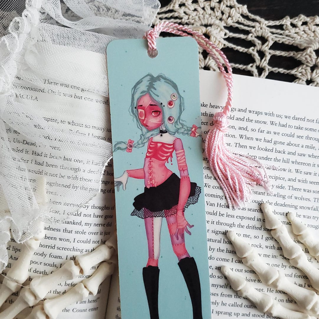 Blue Zombie Bookmark, Pastel Goth, Spooky Cute - Etsy