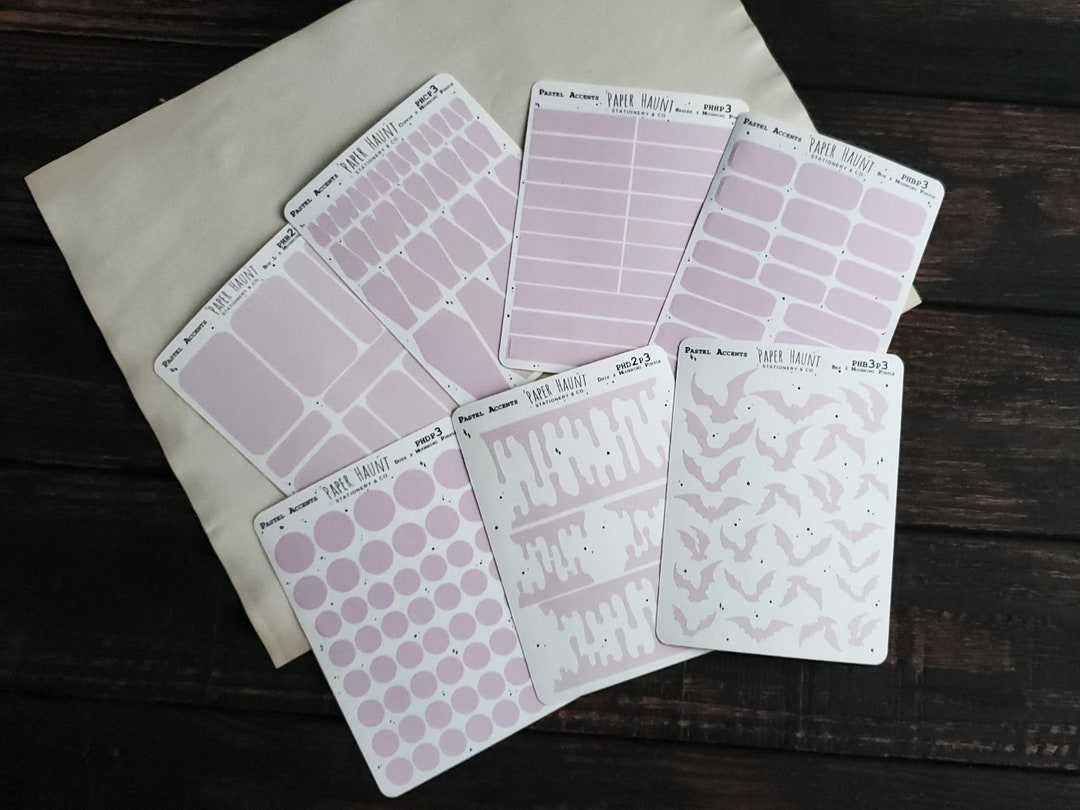Pastel Purple Sticker Sheet Accent Planner Kit, Spooky Cute - Etsy