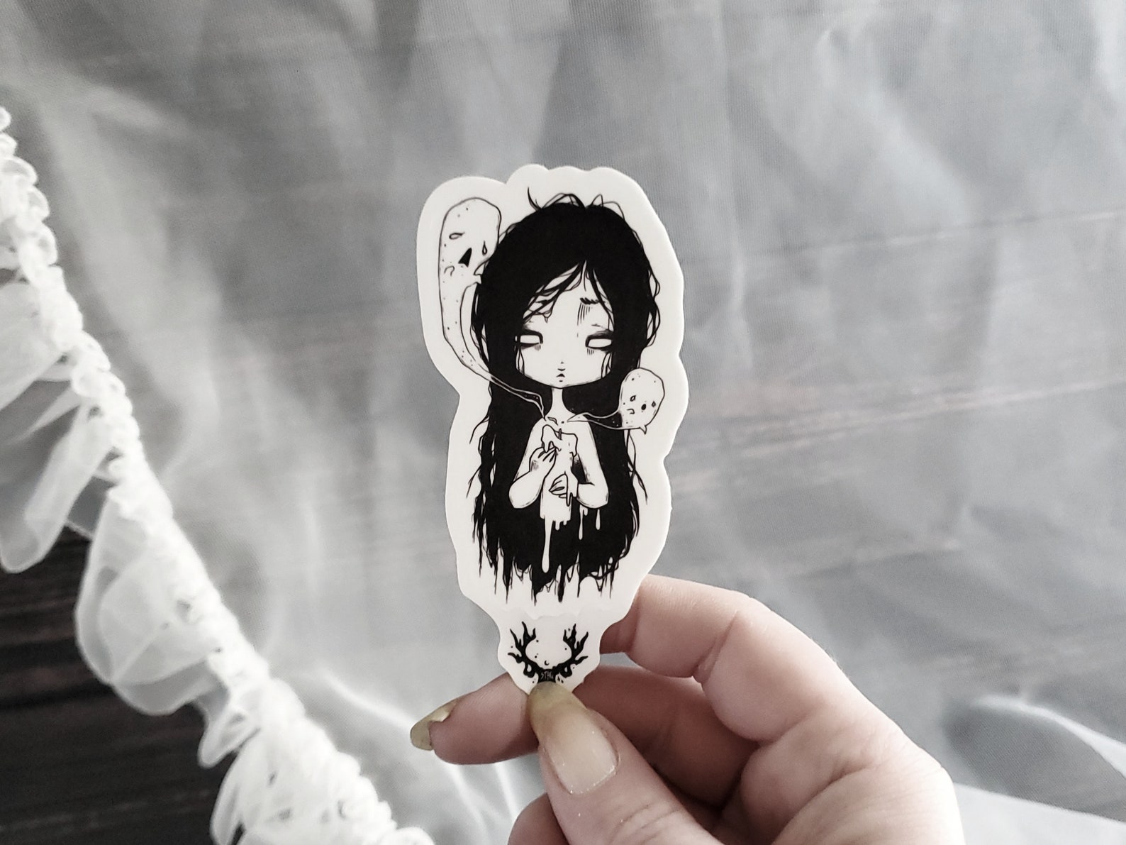 Ghost Girl Sticker - Etsy