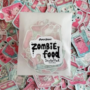 Zombie Foods STICKER Pack - Spooky Cute -pastel Goth - Pack of Thirteen ...