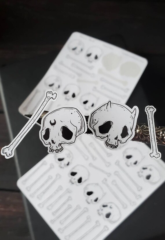 Skulls and Bones Planner STICKER Sheet Creepy Cute - Etsy