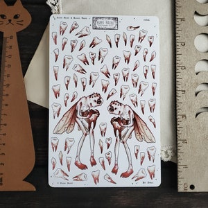 Creepy Tooth Fairy Planner STICKER Sheet bloody Teeth - Etsy