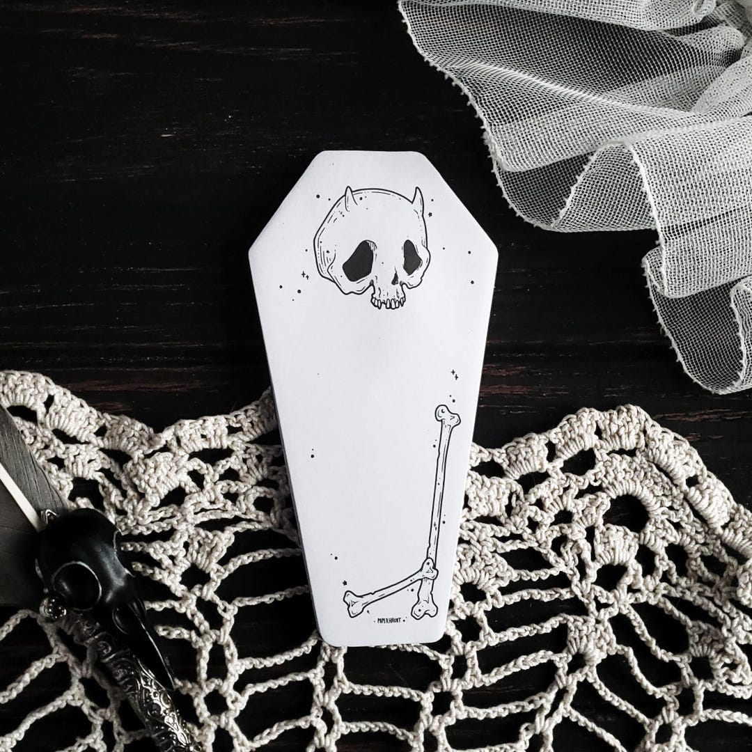 Coffin Memo Devil Skull- STICKY NOTE- Notepads- Spooky Cute - Etsy
